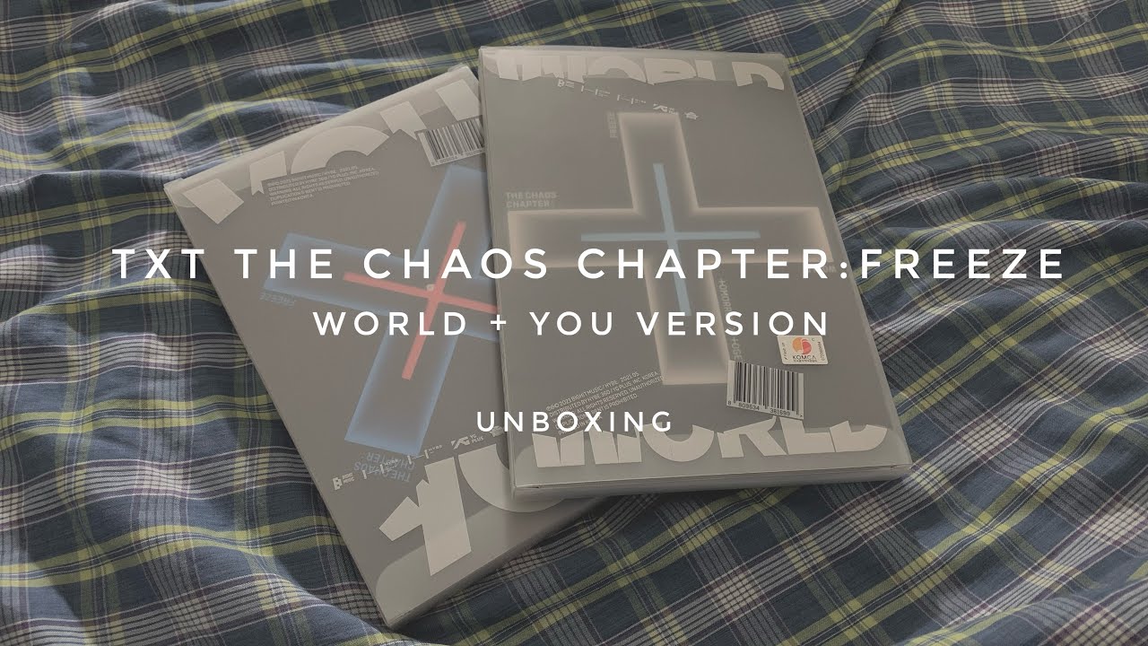 unboxing txt's album [the chaos chapter : freeze] world + you ver. 💙 ...