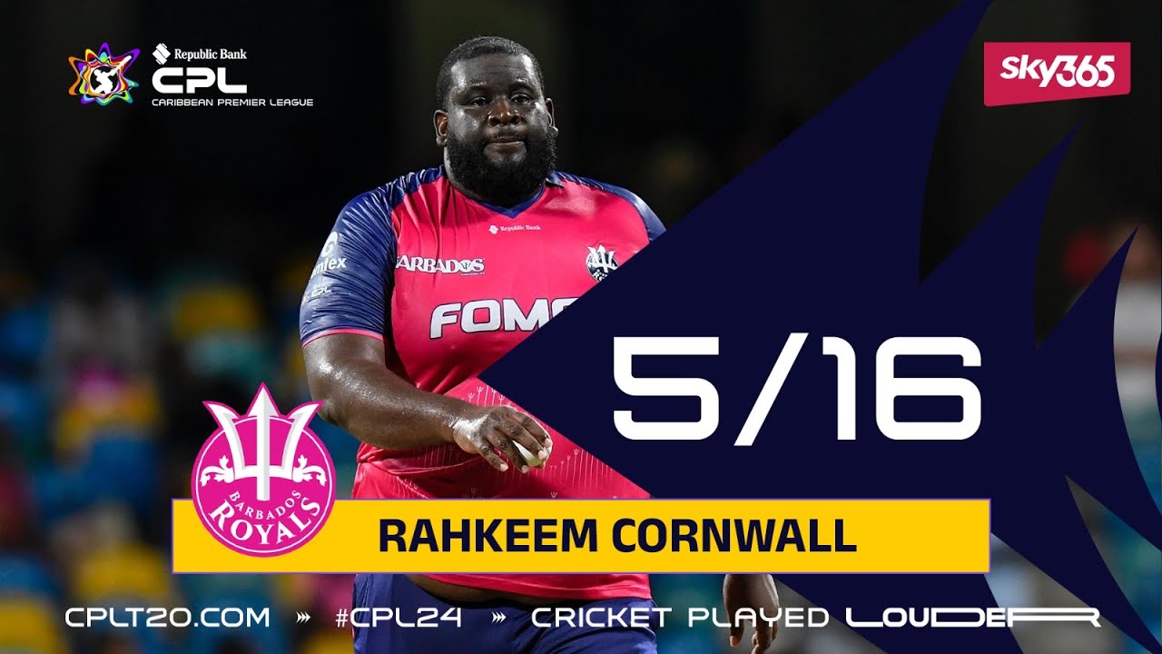 Rahkeem Cornwall's AMAZING Five-Wicket Haul! | CPL 2024 - YouTube