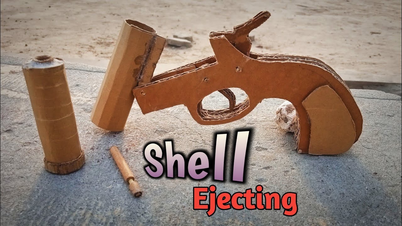 How to Make a Shell Ejecting Cardboard Gun – DIY Shooting Revolver ...