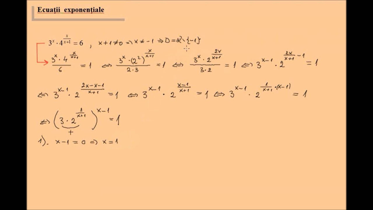 Rezolvarea de ecuatii exponentiale - YouTube