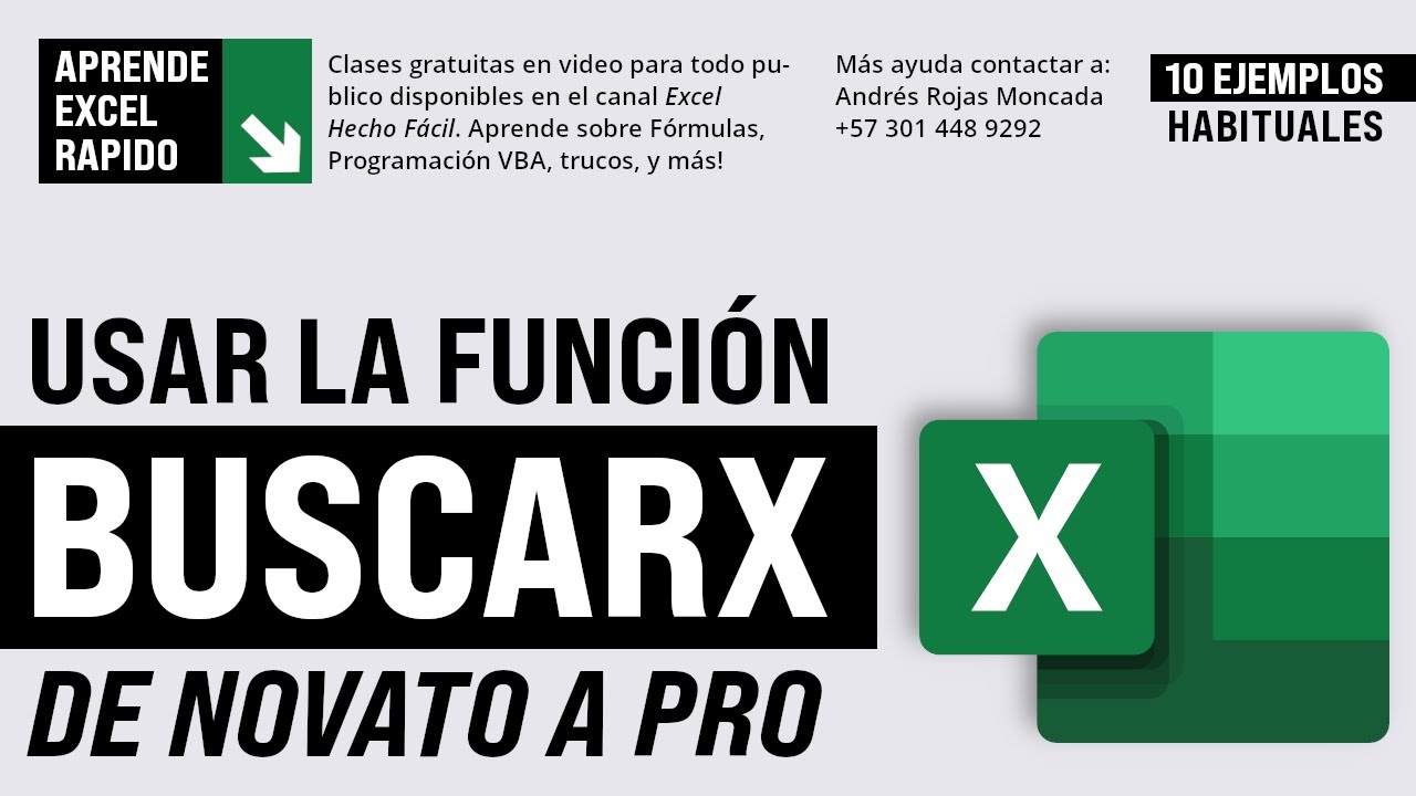 BUSCARX en Excel - 10 Ejemplos para usar a la Función desde cero - YouTube