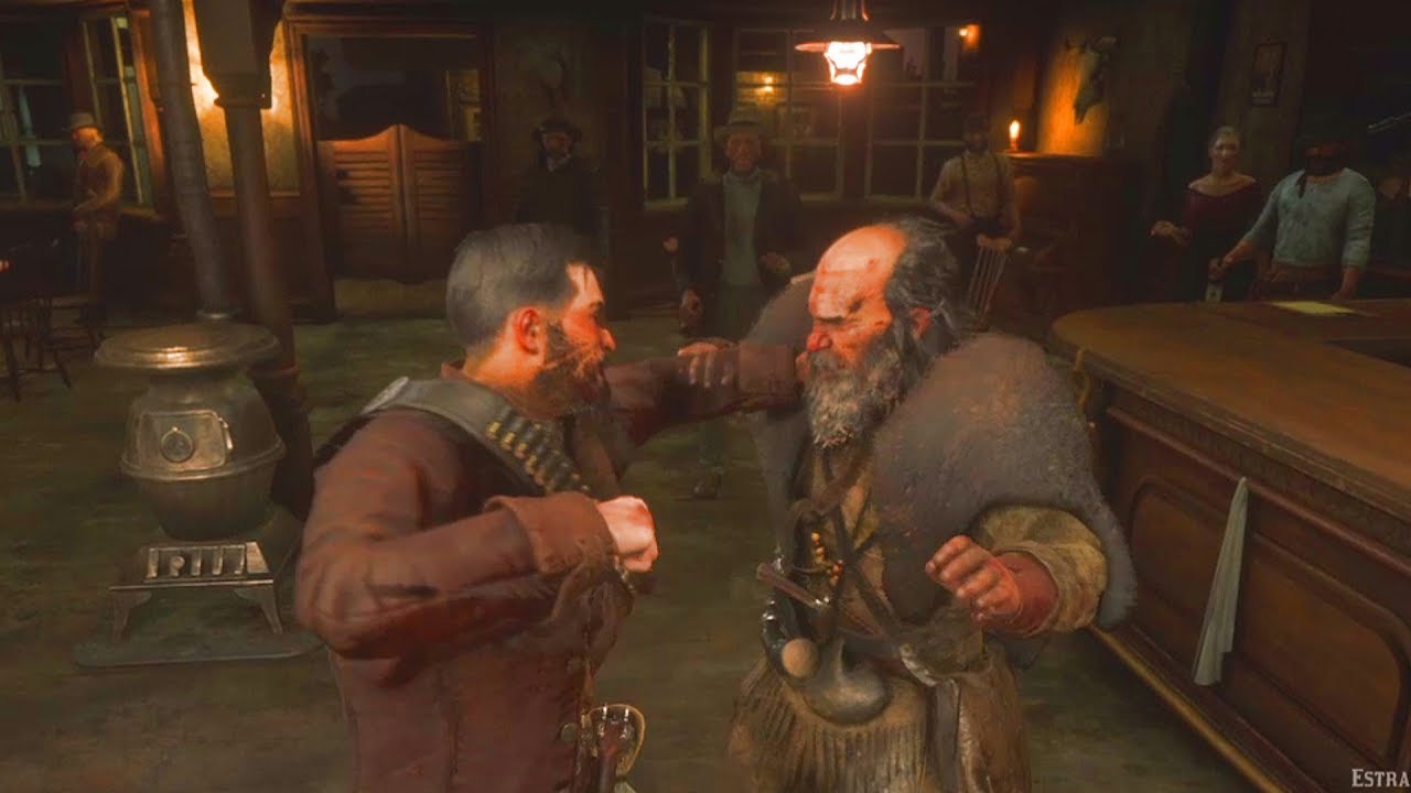 Red Dead Redemption 2 - Fist Fight with Hard Guys - YouTube