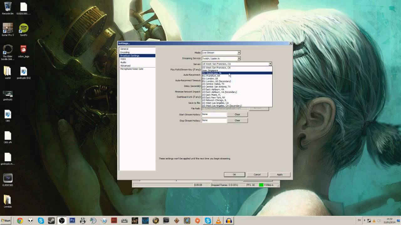 How To Use Open Broadcast Software- Play3r - YouTube