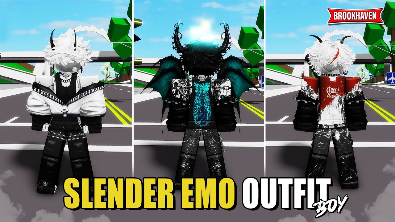 OUTFIT SLENDER EMO For Boy Di Brookhaven ID/CODES - Roblox - YouTube