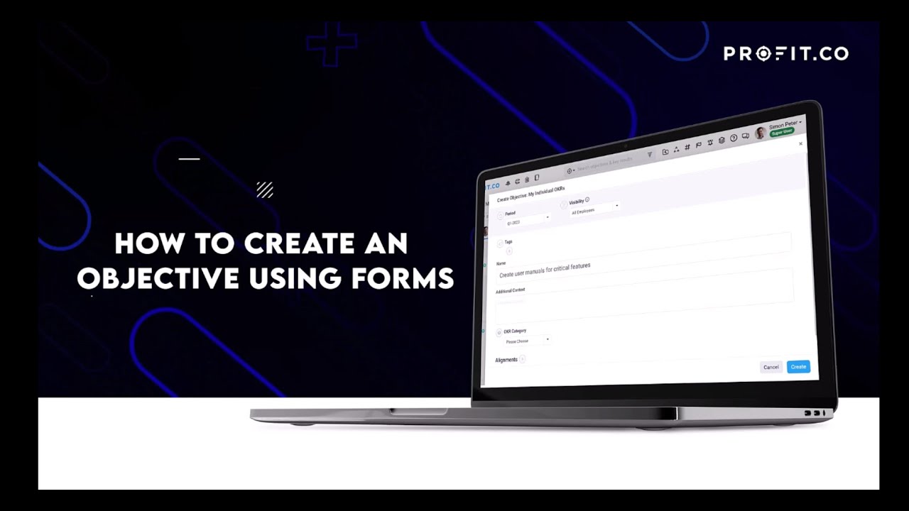 How to Create an Objective using Forms in Profit.co? - YouTube