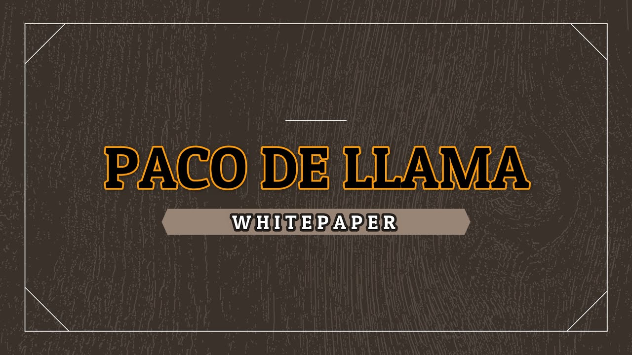 Paco De Llama - Discussing The Whitepaper - YouTube
