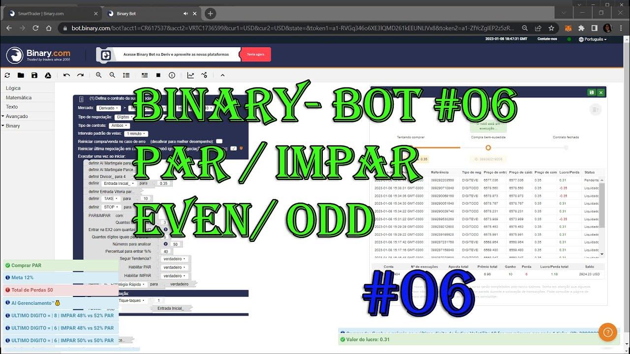 Binary- Bot 06 PAR / IMPAR - EVEN / ODD #06 - YouTube