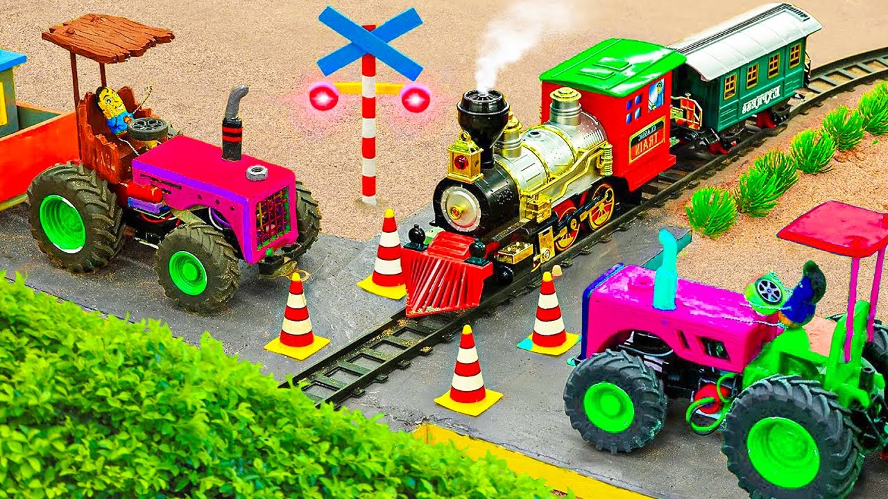 Diy tractor building a mini bridge for train crossing and traffic lane ...