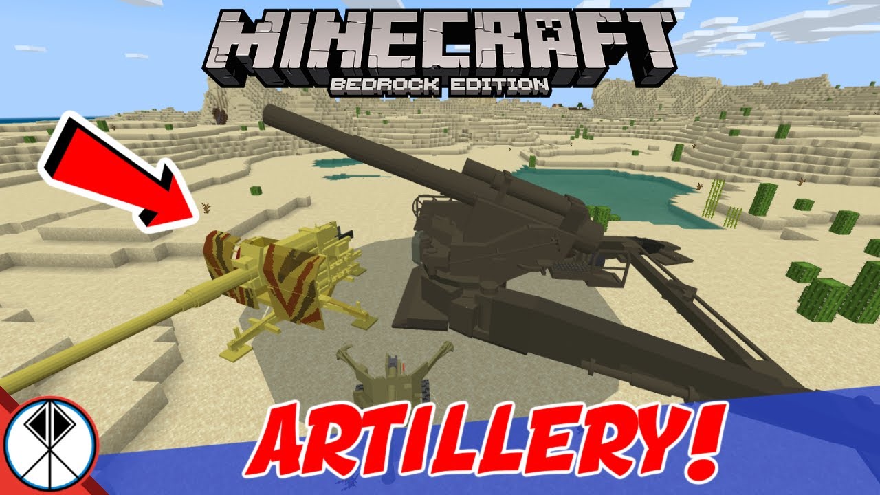 Minecraft ARTILLERY Addon (MCPE/Xbox/Bedrock Explosives) - YouTube