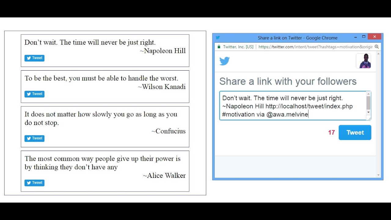 How to tweet individual posts from your website - YouTube