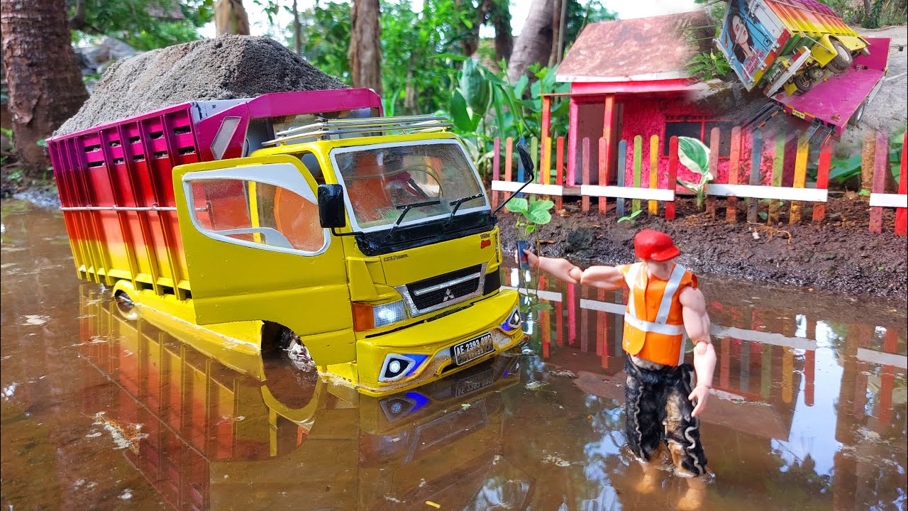 Truk Canter Super Speed Mogok di Sungai Minta di Towing - drama rc truk ...
