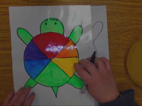 How to Draw a Color Wheel Turtle - 1st Grade ~ Distance Learning - YouTube