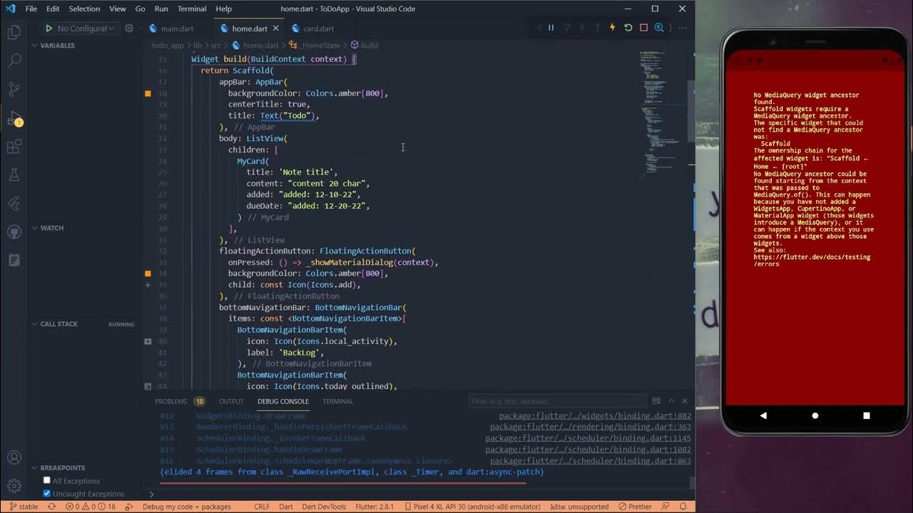 FlutterError (No MaterialLocalizations found.) - YouTube
