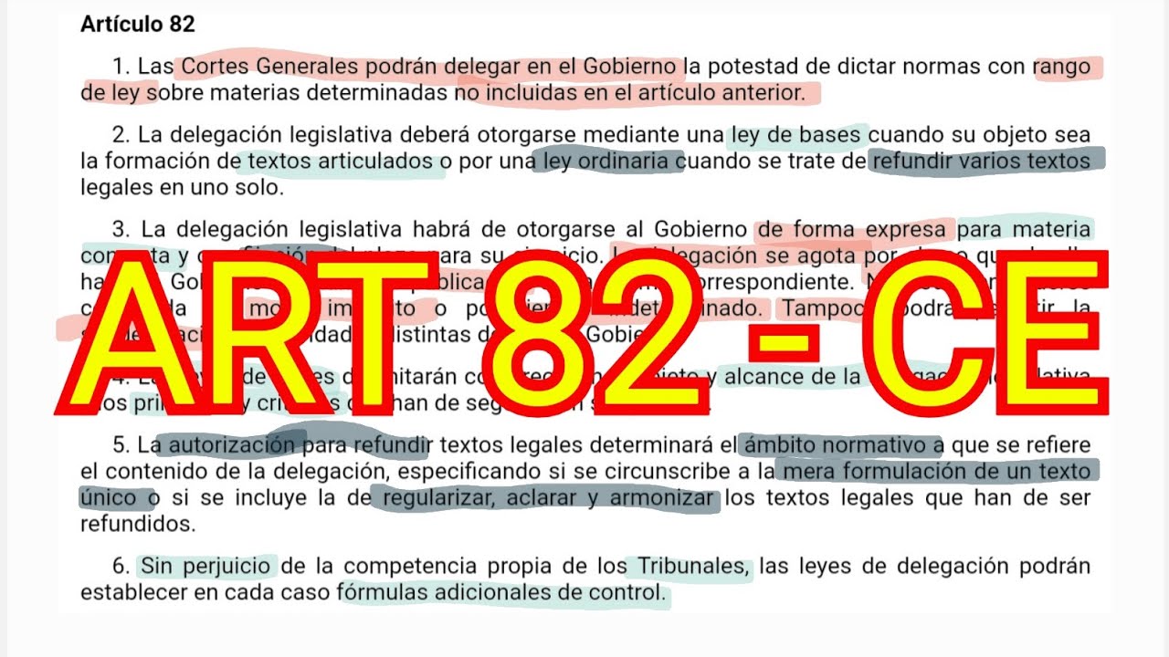 ARTÍCULO 82 - Constitución Española - Delegación Legislativa ...