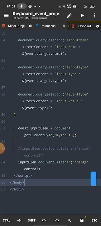 typing text using keyboard event change in javascript - YouTube