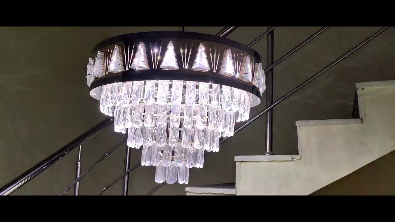 Crystal Glass Modern Ceiling - YouTube