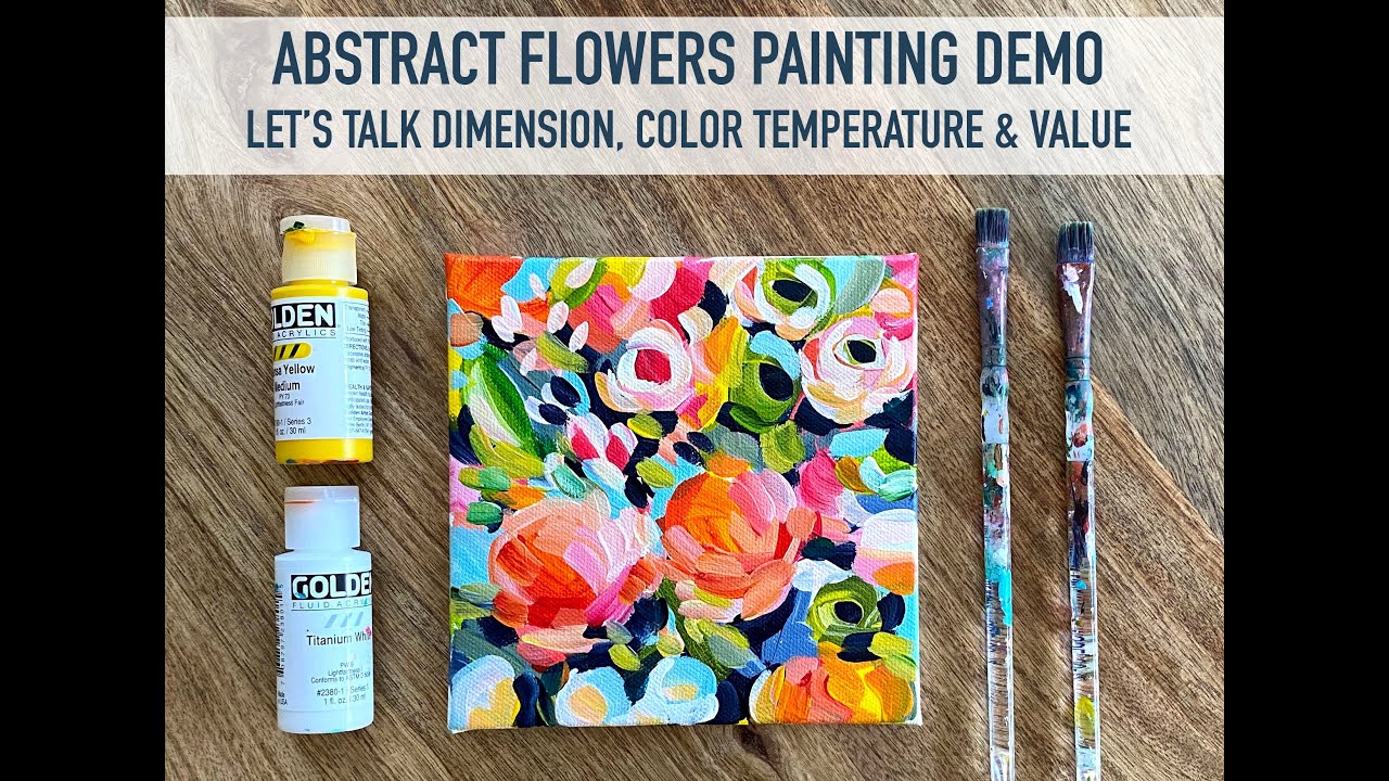 Abstract Flowers Painting Demo | Let's Talk Dimension, Color ...