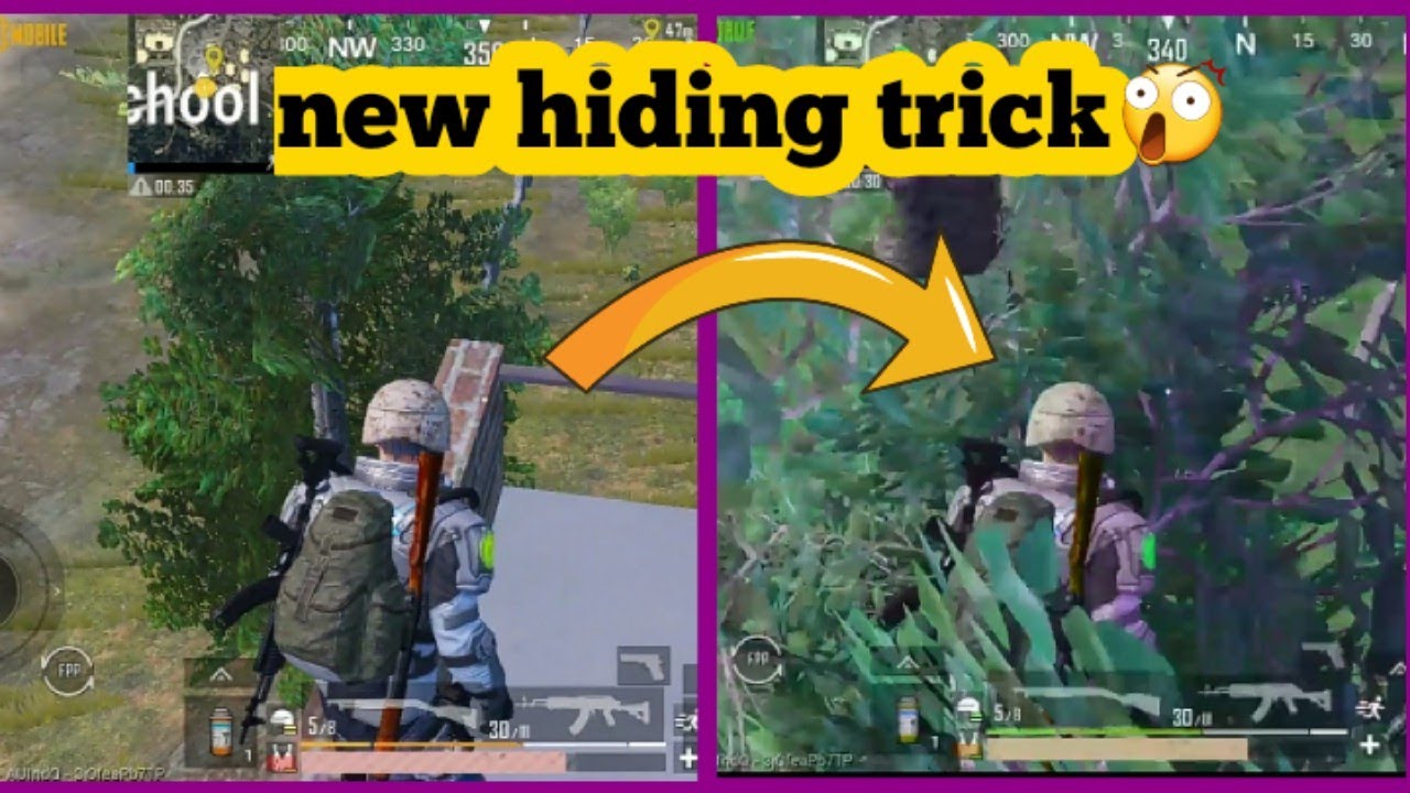 best Tree Hiding Trick and | Top 5 cool Tips and Tricks of Pubg Mobile ...