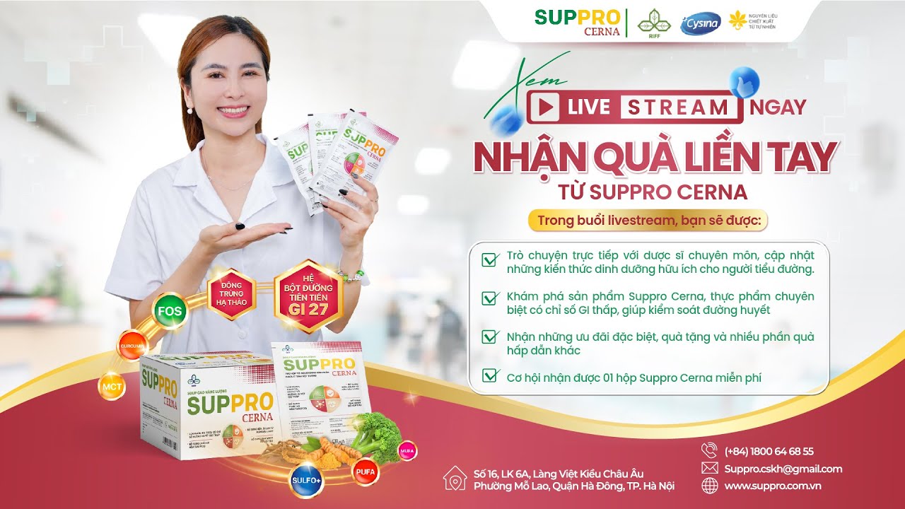 Livestream | Suppro Cerna - Thực phẩm GI thấp chuyên biệt cho người ...