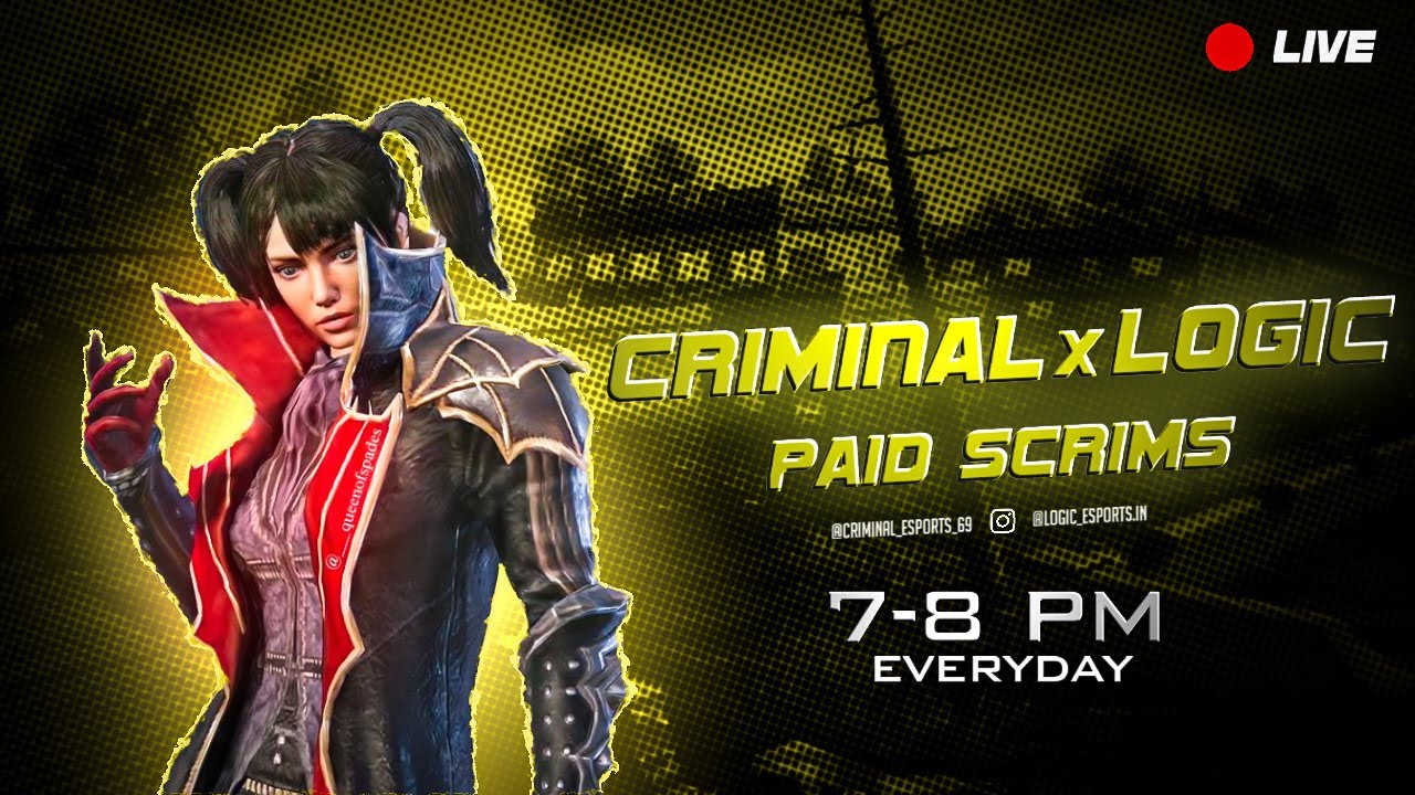 CRIMINAL X LOGIC PAID SCRIMS 7-8 PM LIVE #bgmi #live #scrims # ...