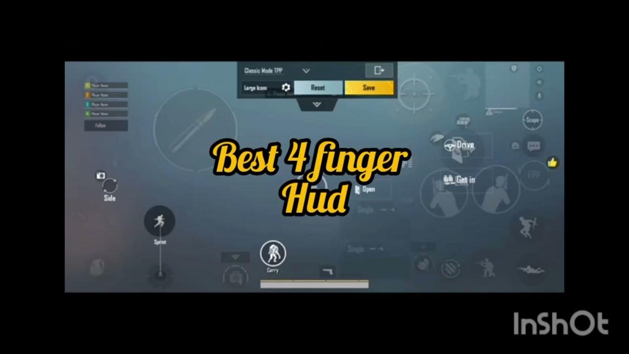 best 4 finger HUD best 4 finger HUD for bgmi bgmi - YouTube