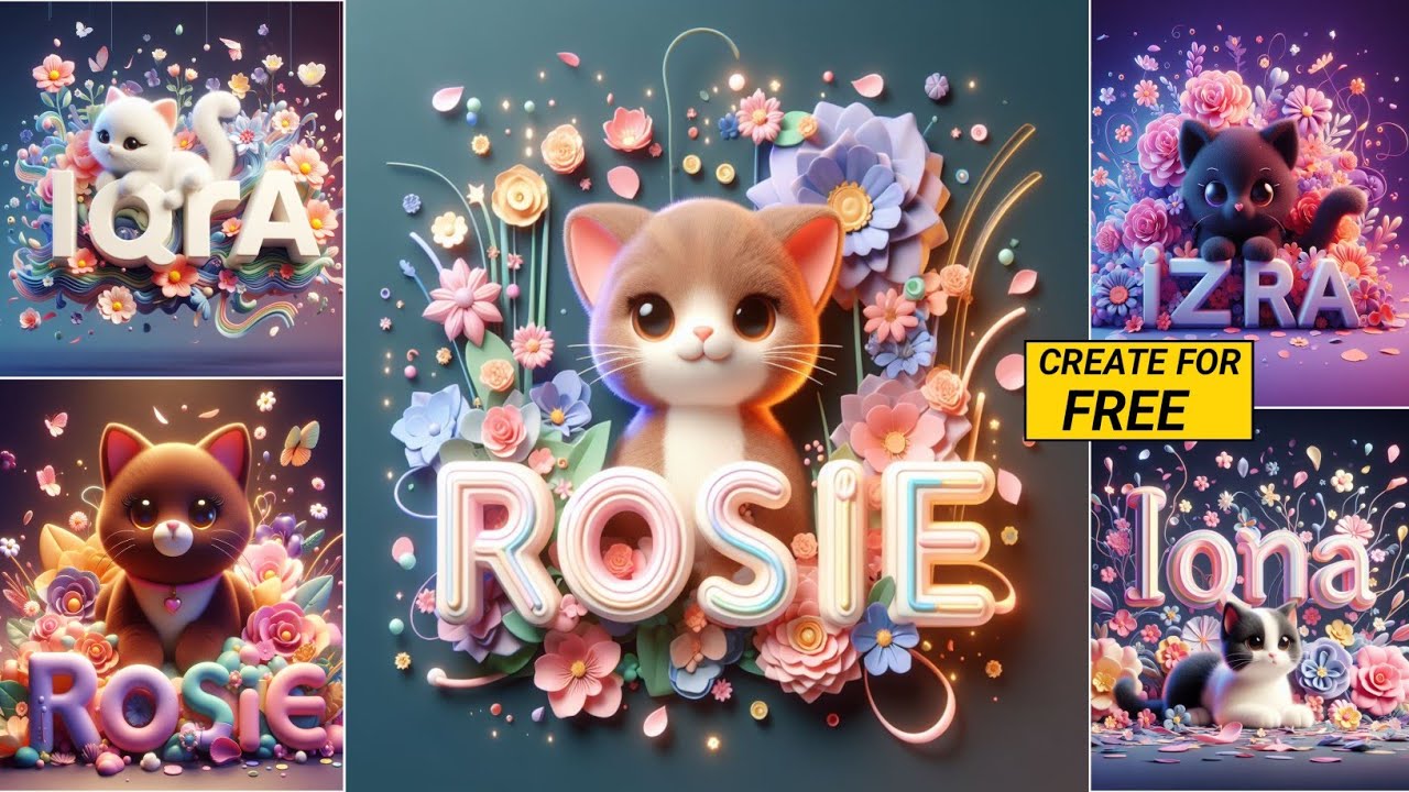 How To Create 3D Ai Cat Name Image Editing | ai For Free Tutorial ...