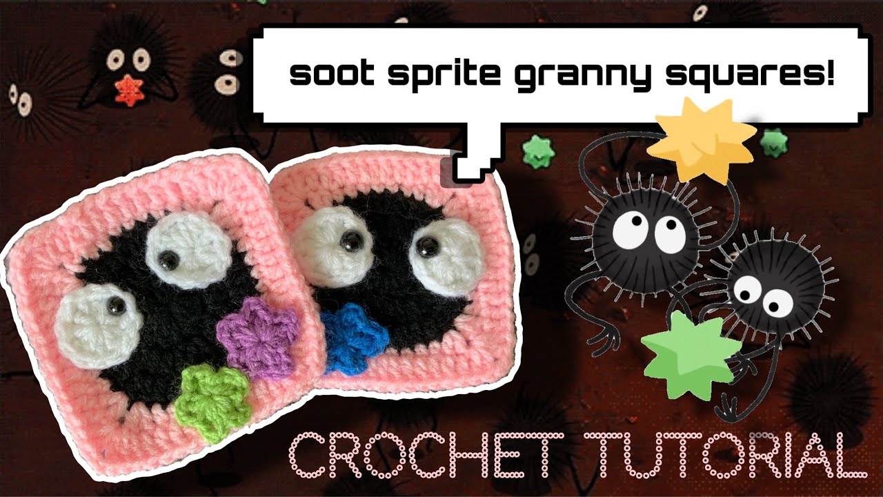 soot sprite granny square crochet tutorial (studio ghibli inspired) 🌱🍬 ...
