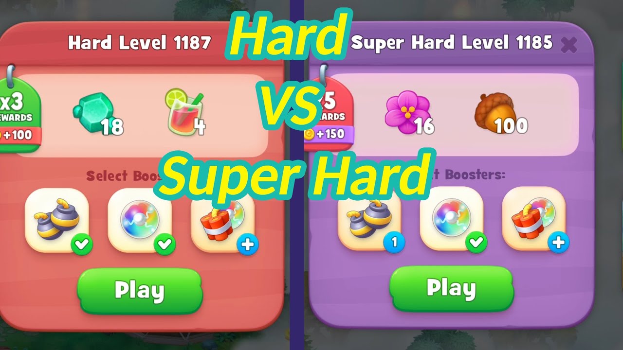 The Hard Level VS Super Hard Level: Gardenscapes - YouTube