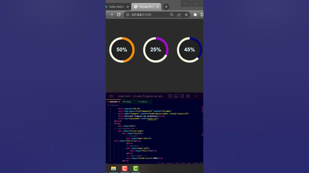 Build Animated Circular Progress Bar Using Html Css Dynamic Animated