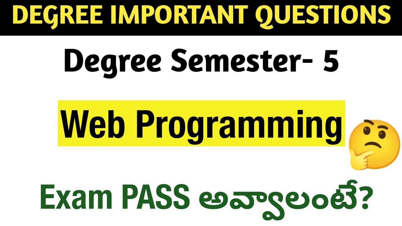 Degree Semester 5 - How to PASS Web Programming Exam Most Important ...