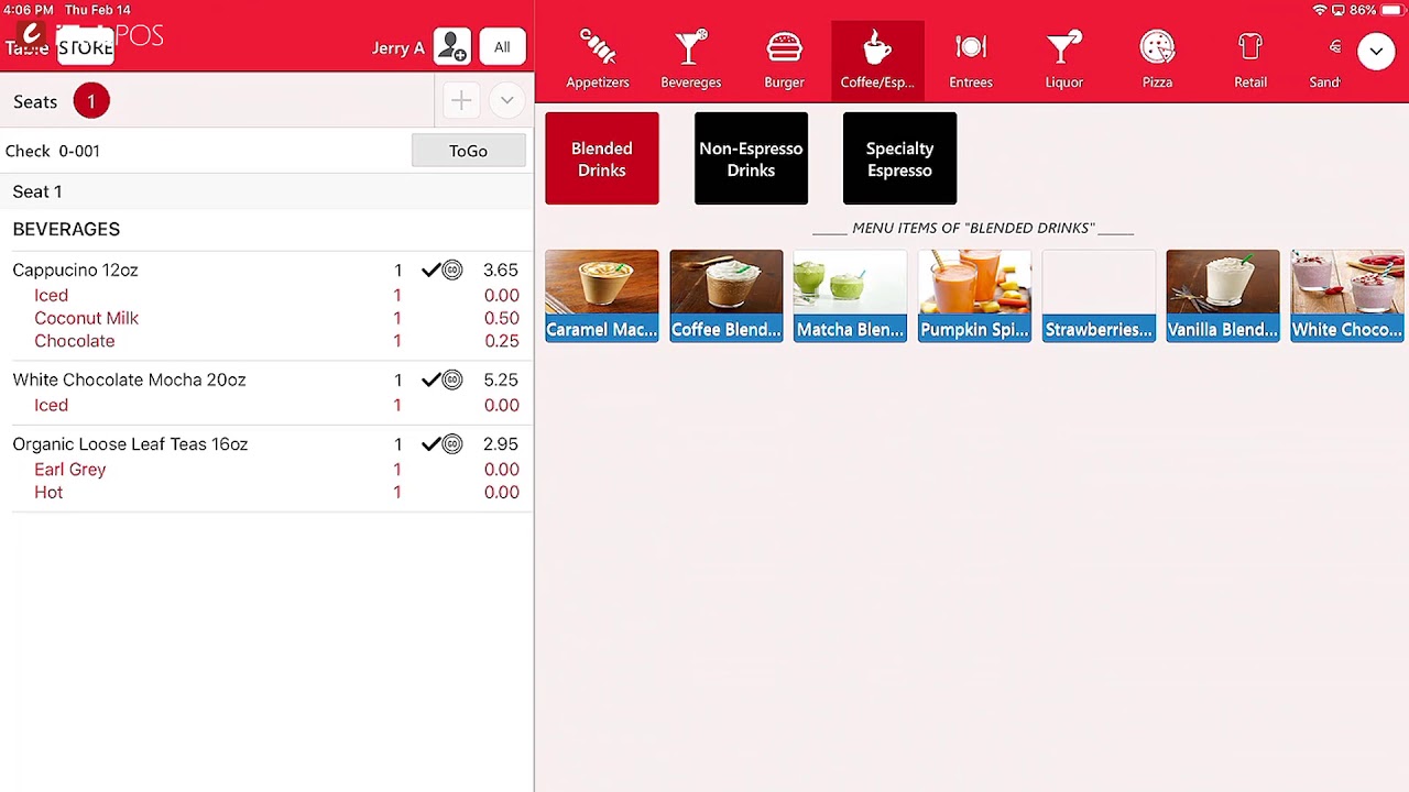 Coffee Shop POS System (Fast Demo) - iTab POS - YouTube