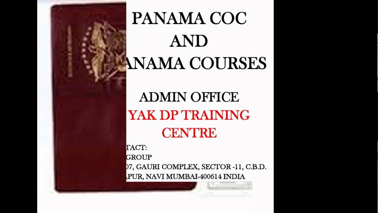 Panama Certificate of competency (COC)and Endorsment - YouTube