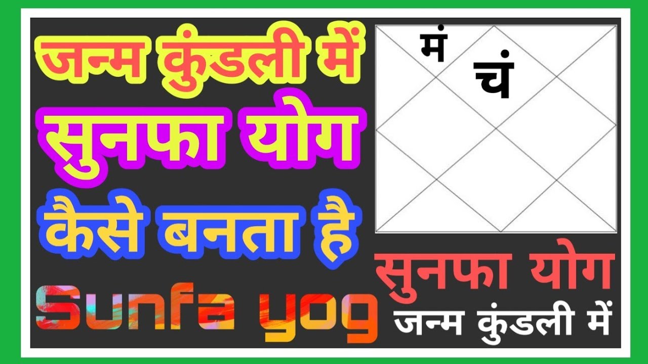 सुनफा योग,जन्म कुंडली में कैसै बनता है Sunapha Yoga-Sunfa yoga in ...