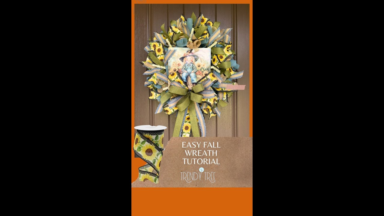 Easy Fall Mesh Wreath Tutorial with Exclusive Scarecrow Sign | Trendy ...