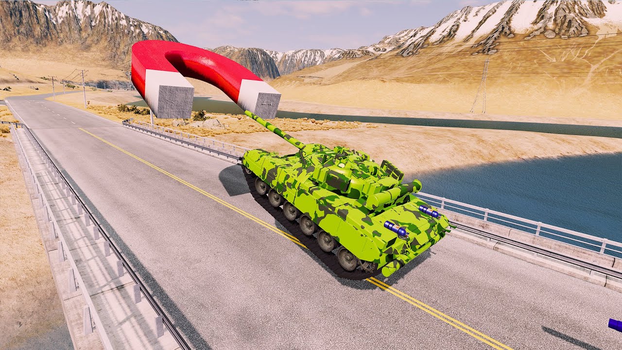 Cars vs Giant Magnet 😱 BeamNG.Drive - YouTube