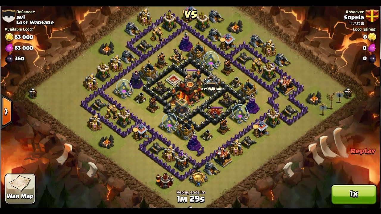 Clash of Clans TH10 vs TH10 Golem, Wizard & Valkyrie (GoWiVa) Clan War ...