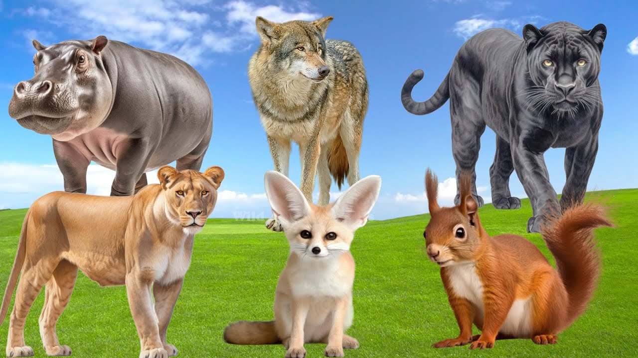 Wild Animal Sounds In Peaceful: Hippotammus, Lioness, Fennec Fox, Puma ...