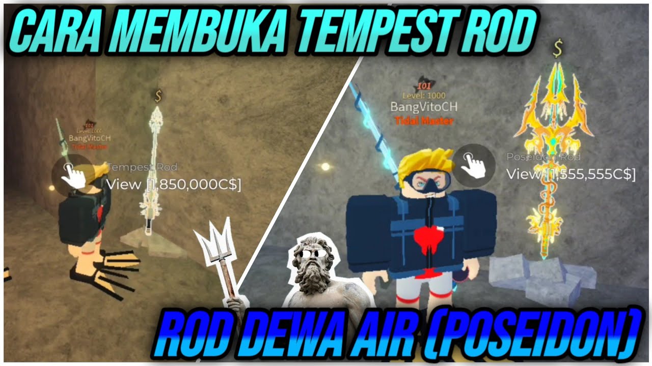 CARA MENDAPATKAN POSEIDON ROD DAN TEMPEST ROD DI FISCH ROBLOX - YouTube