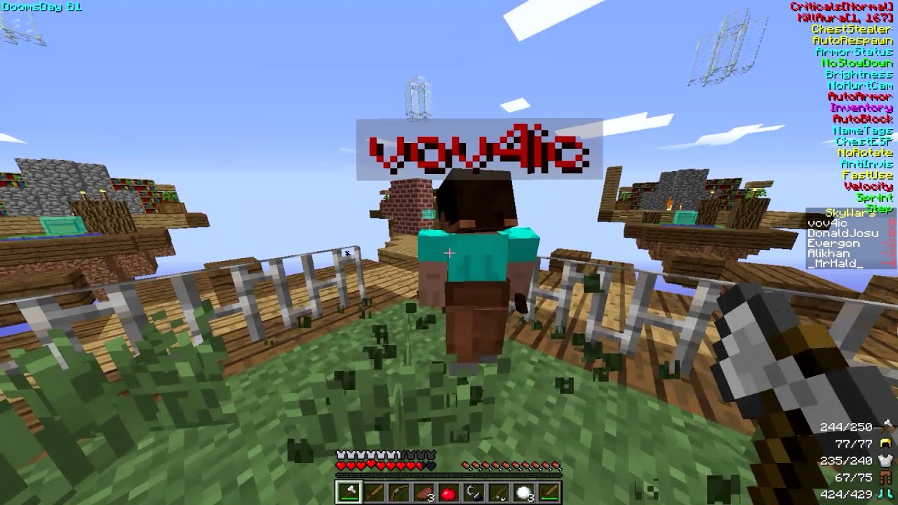 MINECRAFT HACKED CLIENT - DOOMSDAY B1 - YouTube