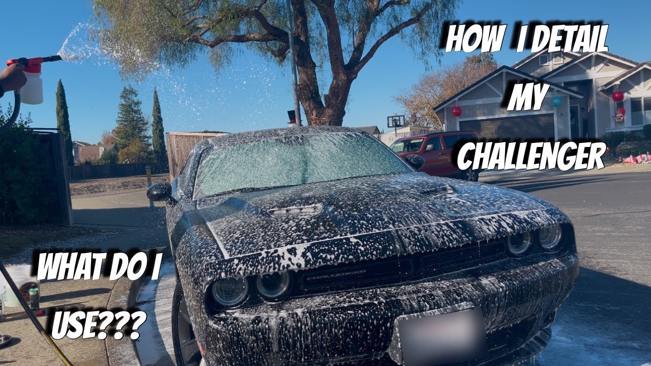 DETAILING MY DODGE CHALLENGER WASH + CLEAN - YouTube