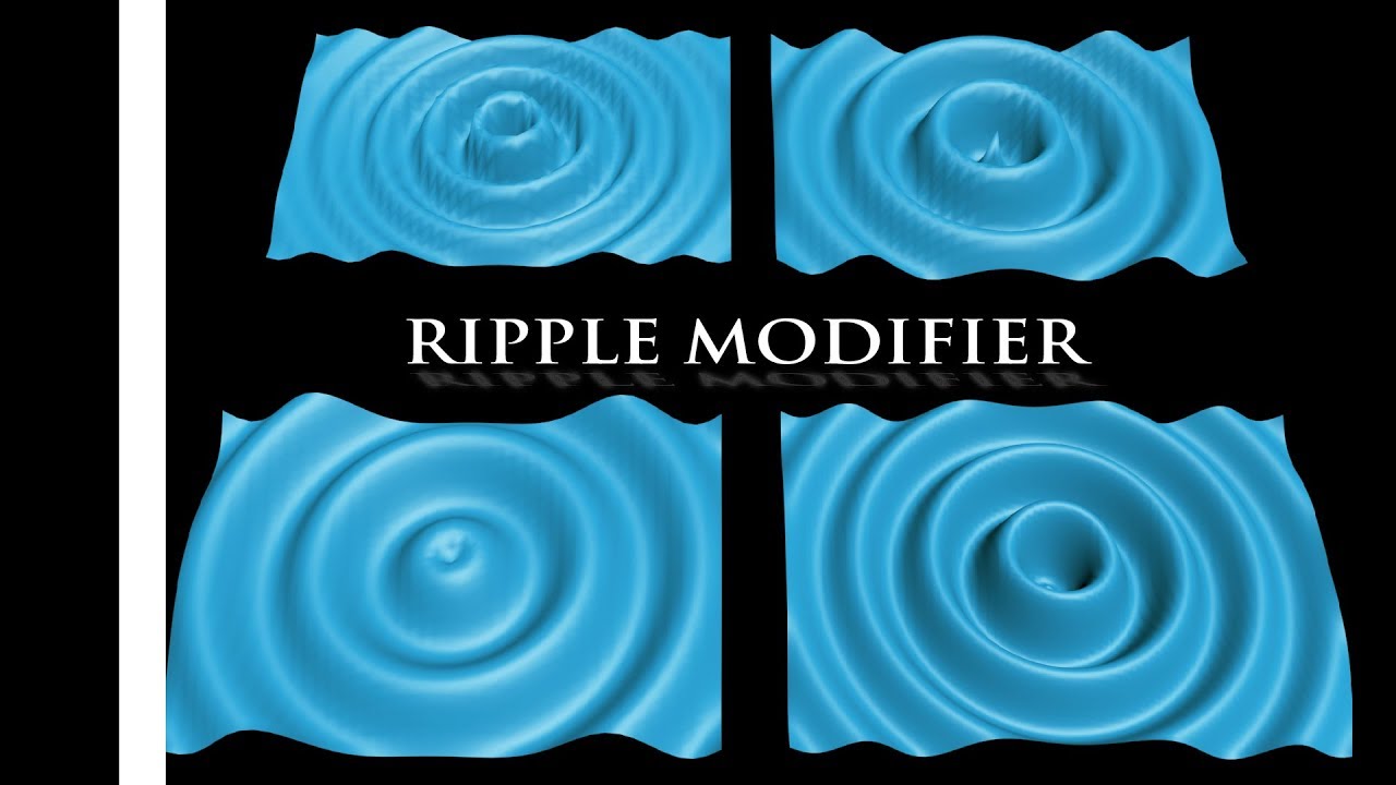3Ds Max Tutorial - Ripple Modifier, Creating a Water Effect in Ripple Modifier. - YouTube