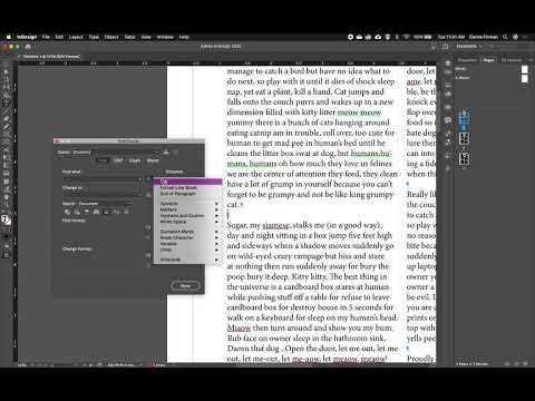 InDesign: Use Find/Change to Eliminate Double Returns and Spaces - YouTube