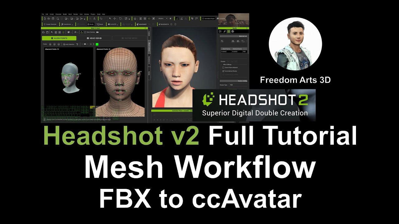 Headshot v2 Mesh Workflow Tutorial - FBX to CC4 Avatar - YouTube