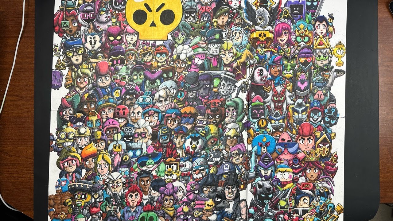 Drawing EVERY Brawl Stars Skin - W Otis - YouTube
