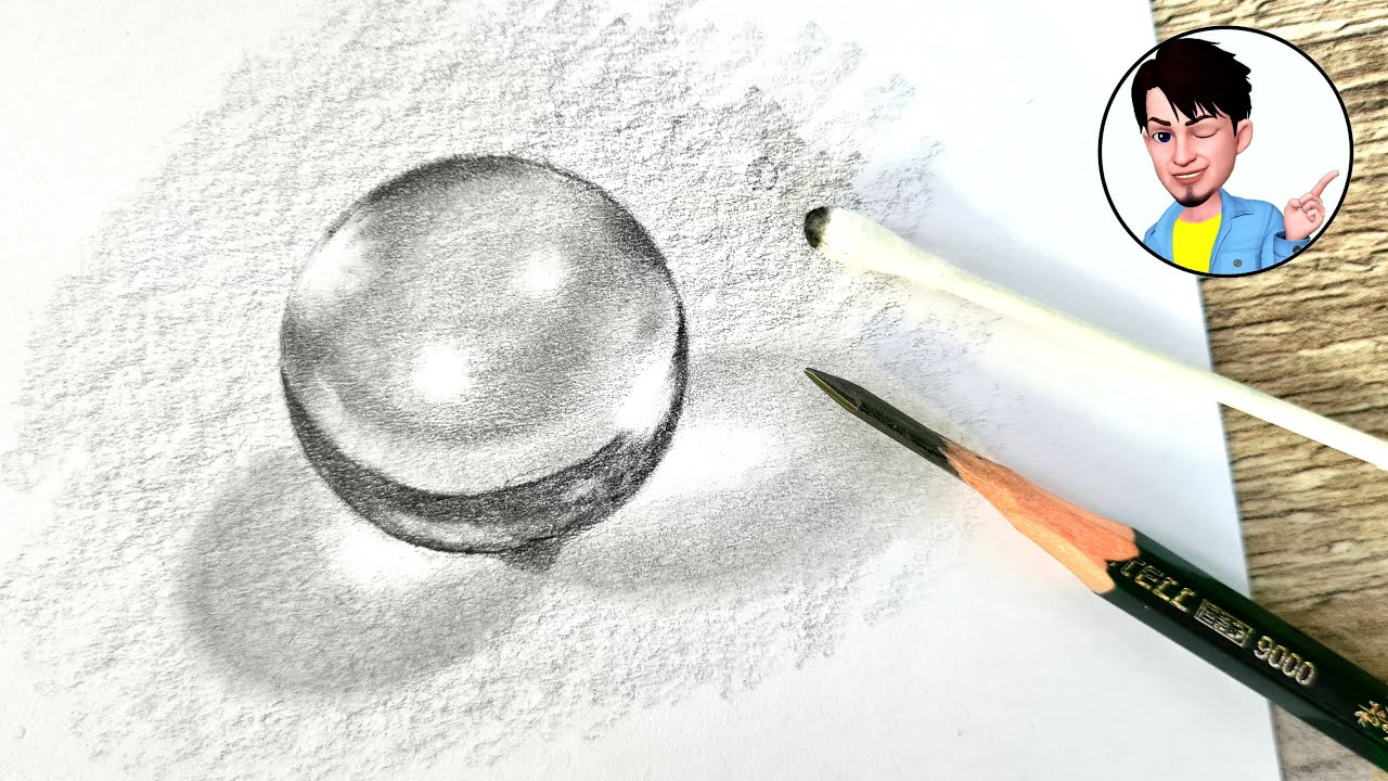 Drawing a realistic CRYSTAL SPHERE (Glass Ball) Step by Step - YouTube