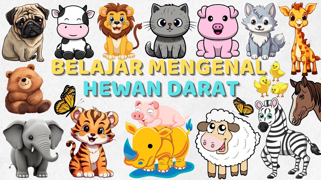 Belajar Mengenal Nama Hewan Darat untuk Balita Bahasa Indonesia ...