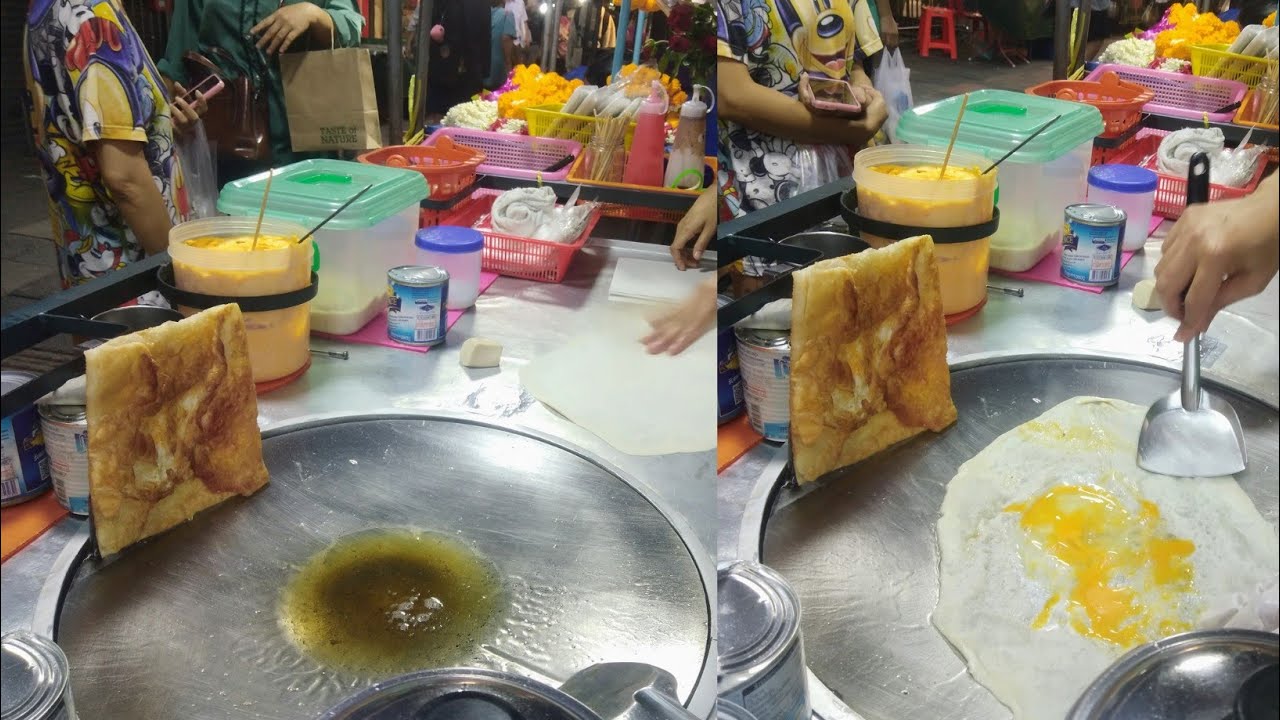 The Most Popular Roti In Bangkok ! Hot Thai Street Food 2023 - YouTube