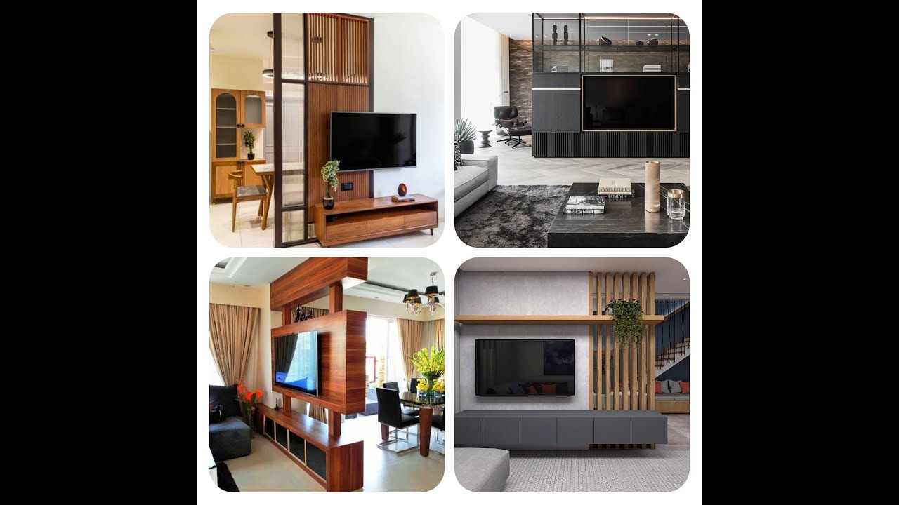 Modern Living Room Divider Ideas with Tv Cabinets | Tv Wall Mount Room ...