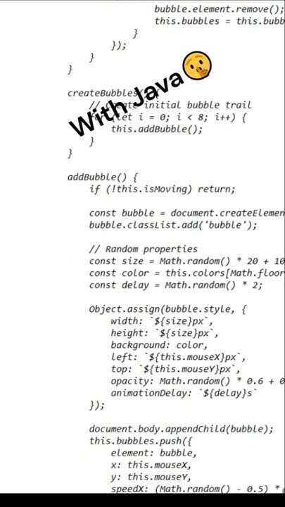 Bobble Courser Animation in Java & HTML #curseremoval #htmlcss #java #webdesign #programming # ...