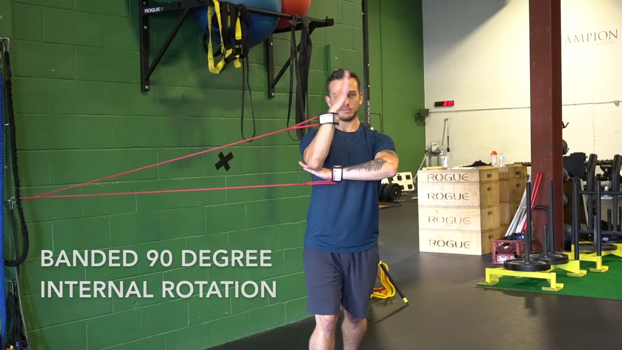 Banded 90 Degree Shoulder Internal Rotation - YouTube
